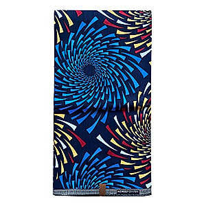 ADWAXDA African Ankara Kente Cloth Fabric by The Yard 6 Yards Cotton Wax Print African American Fabric for Party Dress (FC074)