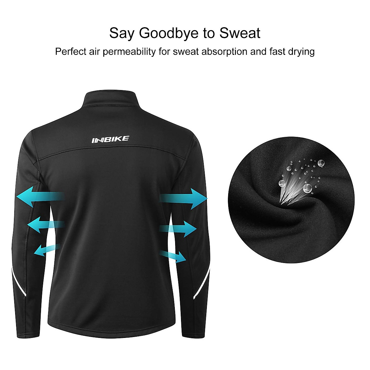 INBIKE Men's Windproof Cycling Bike Jacket Winter Softshell Jackt Windbreaker for Running Hiking Sports Medium