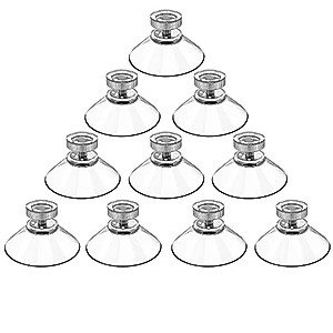 Cuawan 4/10Pcs Suction Cup Hooks M4 Screw Transparent Suction Cup Clear Plastic Sucker Hooks Replacement Fit for Glass Table Tops Kitchen Bathroom Storage Tool