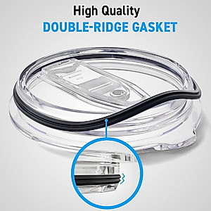 Pack of 2, 20 & 10 oz Replacement Rubber Lid Ring, 3.3 Inch Diameter - Gasket Seals, Lid for Insulated Stainless Steel Tumblers, Cups Vacuum Effect, fit for Brands - Yeti, Ozark Trail, Beast - Black