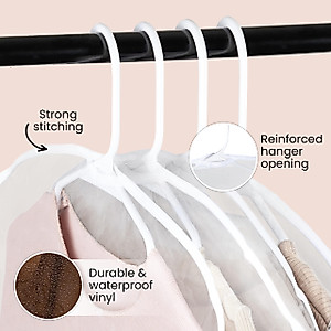 Handy Laundry Clear Vinyl Shoulder Covers – Set of 16 – Garment Protectors Keep your Suits, Dresses, Blouses, & Dust Free. Protect and Store your Clothing while they're In and Out of Season.