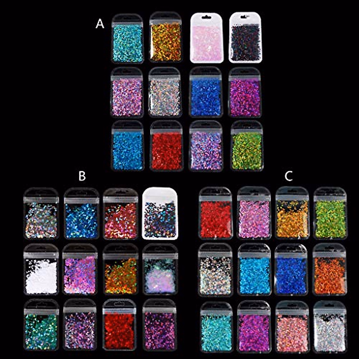 lixuesong Flakes Chunky Glitter Sequins Chunky Resin Fillers DIY Nail Art Resin Supplies Epoxy Resin Fillers for DIY Mixed Sequins