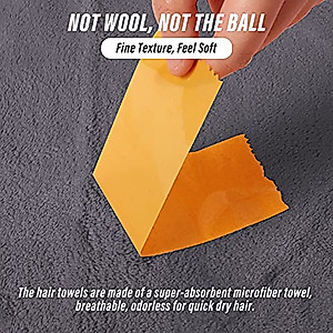 MOONQUEEN 5 Pack Hair Towel - Thicken 380GSM - Super Absorbent Quick Dry Hair Turban for Drying Curly Long Thick Hair Dark Grey