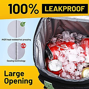MIER Cooler Backpack Insulated Large Soft Coolers Bag, 30 Can Leakproof Ice Chest Lunch Backpacks for Men and Women for Beach Work Travel Picnic, Black