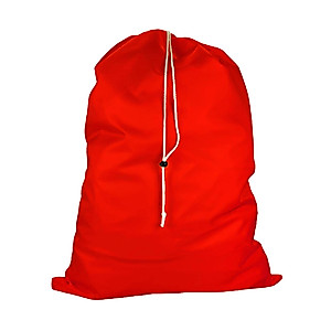 Nylon Laundry Bag size: 30" x 40", Pack of 12 bags, for Heavy Duty Use, Commercial, Laundromats and Household Storage, machine washable, Made in the USA (Red)