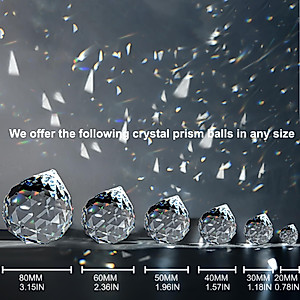 MerryNine 30mm/1.18" 20pack Crystal Ball Prism Sunshine Catcher Rainbow Pendants Maker, Hanging Crystals Prisms for Windows, for Feng Shui, for Gift (Clear)