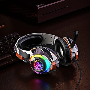 Gaming Headset for PS4 PS5 PC, Over Ear Xbox One Switch Headphones with Surround Sound, Noise Cancelling Mic