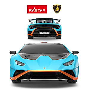 RASTAR by Lamborghini Huracan STO RC Car 1:24 Scale Remote Control Toy Car, R/C Model Vehicle for Kids Black RC - Blue