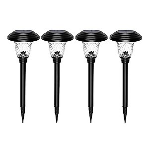 AOBON Solar Lights Outdoor Garden,4 Pack Solar Pathway Lights Outdoor,Solar Lights Outdoor Waterproof for Garden, Landscape, Path, Yard, Patio, Driveway, Walkway.Cool White