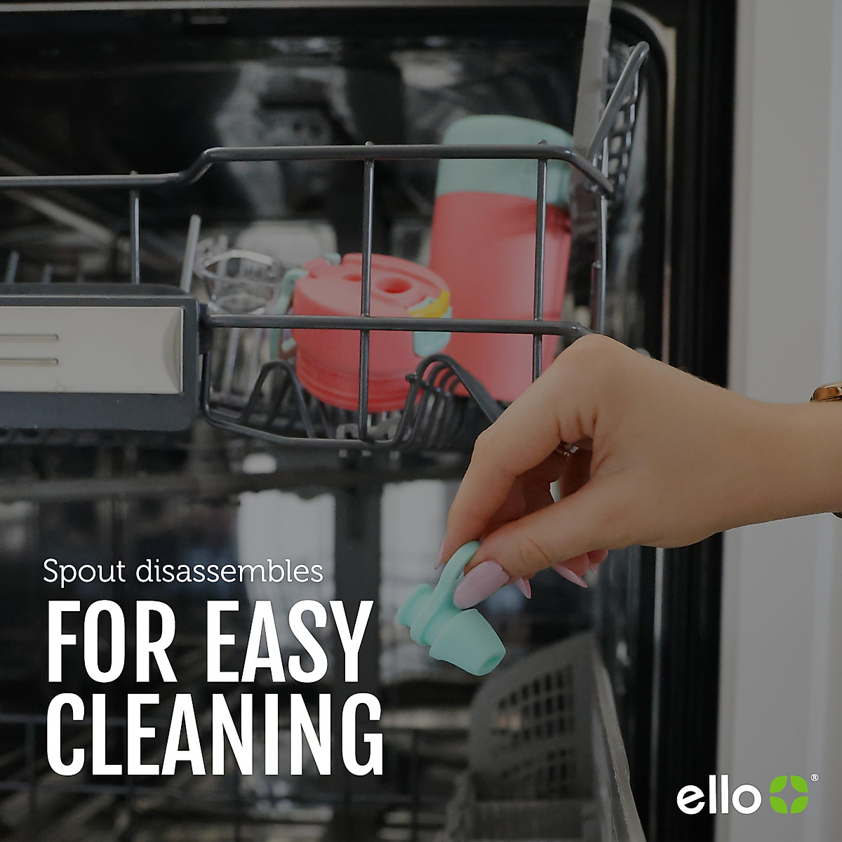 Ello Kids Colby 12oz Stainless Steel Insulated Water Bottle with Straw and Built-In Silicone Coaster (Lilac/Pink)