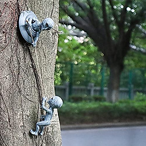Carchistan Alien Brothers Tree Huggers Decorations Tree Sculptures - Aliens Climbing Rope for Garden Outdoor Whimsical Tree Statues - 2pcs Dreamy Garden Yard Art Decoration Ornaments