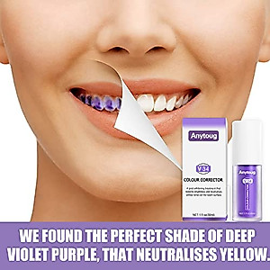 Whitening Toothpaste,Purple Toothpaste for Teeth Whitening,Colour Corrector Toothpaste,Toothpaste Whitening,V34 Toothpaste,Remove Stains,Improves Teeth Brightness and Reduce Yellowing