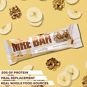 REDCON1 MRE Protein Bar, Chocolate Chip Cookie Dough - Contains MCT Oil + 20g of Whole Food Protein - Easily Digestible, Macro Balanced Low Sugar Meal Replacement Bar (12 Bars)