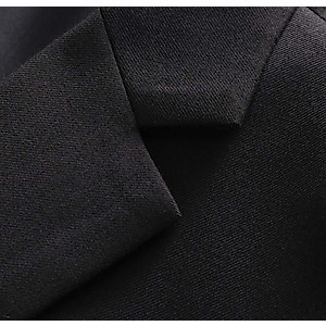 MOGU Mens Casual Dress Suit Slim Fit Stylish Blazer Coats Jackets US Size Blazer 38/Pants 34 Black