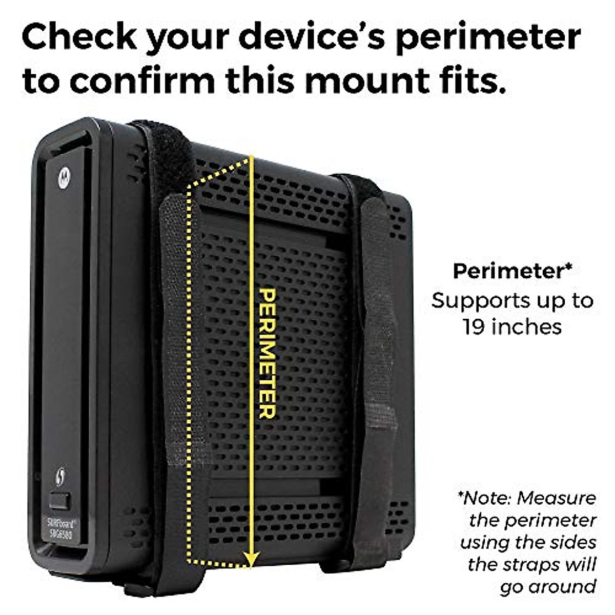 HumanCentric Universal Wall and VESA Mount, Adjustable Strap Mount for Small Computers, UPS Units, Cable Boxes, Modems and Other Electronic Devices, Mounts on The Wall or Back of a Computer Monitor