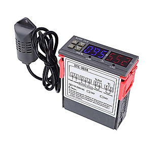 STC-3028 AC 220V DC 12V 24V Dual Digital Thermostat Temperature Humidity Controller Thermometer Hygrometer Incubator Controller (110-220V)