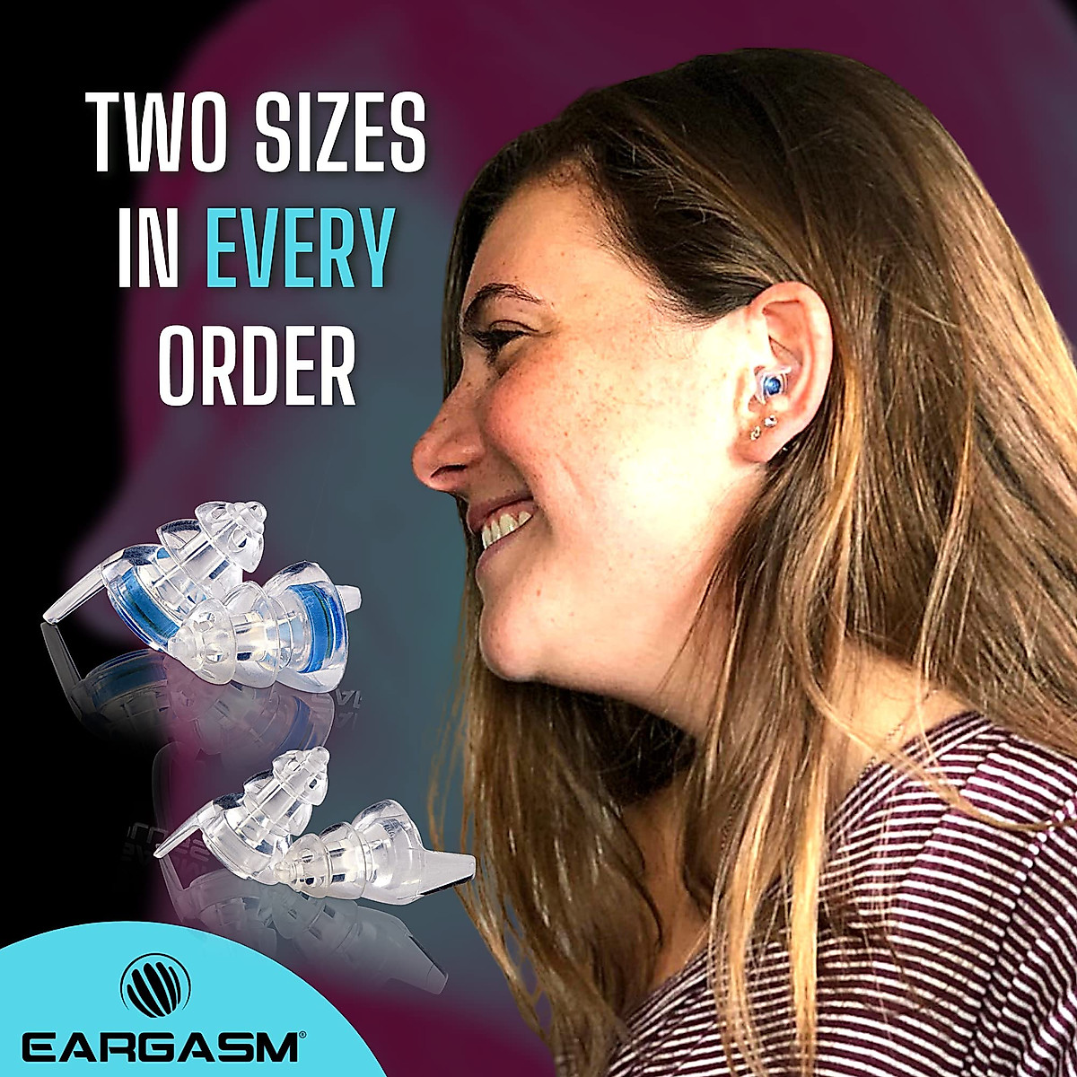Eargasm Smaller Ears Earplugs for Concerts Musicians Motorcycles Noise Sensitivity Disorders and More! Two Different Sizes Included to Accommodate Smaller Ear Shapes! Blue