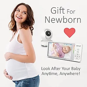 Video Baby Monitor,1080P Full HD Ultra clear image quality,5.5" IPS Screen Monitor,Pan Tilt Camera,Range up to 1000ft,22h Battery Life, 2-Way Talk,Split Screen,Night Vision,Temperature Monitor,No WiFi