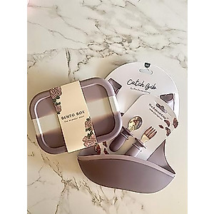 The Dearest Grey Leakproof Silicone Bento Box For Adults & Kids (Purple Tie Dye)