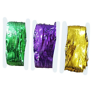 Mardi Gras Decorations Fat Tuesday Decorations Mardi Gras Party Decorations Mardi Gras Decor Mardi Gras Party Backdrop Purple Green Gold Foil Fringe Curtains Mardi Gras Party Supplies by HappyField