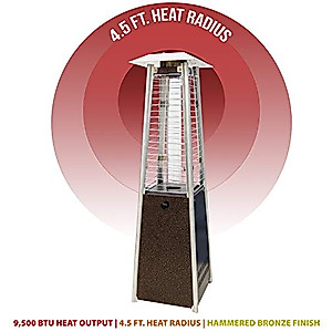 Hanover Mini Pyramid Tabletop Propane Patio Heater in Hammered Bronze
