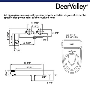 Non-Electric Dual Nozzle Bidet, DeerValley Posterior Feminine Wash Fresh Water Sprayer, Adjustable Water Pressure, Bidet for Toilet Seat Attachment