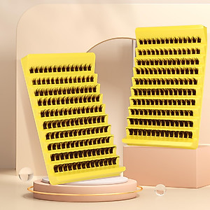 Brown Lash Clusters Individual Mixed Lengths Natural & Wispy Lash Extension DIY Brown Cluster Eyelashes 140Pcs (11C, 8-16MM)