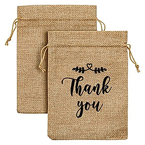 30 Pack Small Burlap Bags with Drawstring for Wedding Favors, Jewelry, Thank You Gift Bag (5x7 In)