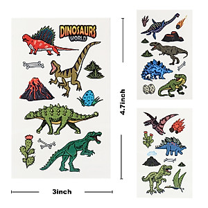24 Sheets Dinosaur Temporary Tattoos, Birthday Decorations Dinosaur Party Favors