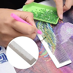 Diamond Painting Tool, DIY Embroidery Painting Ruler Diamond Painting Ruler Dot Drill Accessory Tool,Diamond Painting Ruler for Diamond Painting