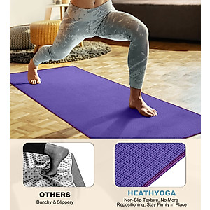 Heathyoga Hot Yoga Towel Non Slip, Microfiber Non Slip Yoga Mat Towel, Exclusive Corner Pockets Design, Dual-Grip, Sweat Absorbent, Perfect for Hot Yoga, Bikram, Pilates and Yoga Mats