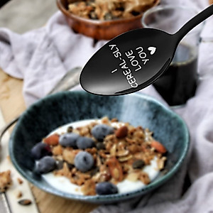 Gifts for Him, Her - Mens Christmas Gifts Stocking Stuffers, I Cerealsly Love You Spoon Valentines Day Gifts for Boyfriend Husband Wife Girlfriend