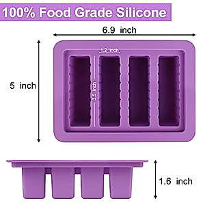 Butter Mold Tray Silicone Butter Tray with Lid Making Butter Stick Soap Bar Energy Bar Muffin Brownie Purple  6 9 x 5 x 1 6 inch