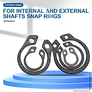 NINDEJIN Snap Ring Shop Assortment, 145PCS External Retaining Rings 15-28mm (0.59''-1.1'') Carbon Steel Snap Retaining C Clip Rings Kit for Grooved Shafts, Studs, and Other Moving Parts