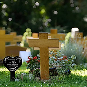 Memorial Grave Markers Heart Memorial Stake Sympathy Grave Plaque Stake Cemetery Garden Stake Memorial Acrylic Grave Stake Waterproof Memorial Plaque Garden Grave Decoration for Cemetery Outdoors Yard