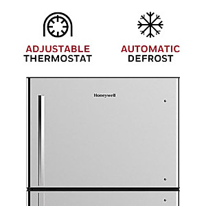 Full Size Refrigerator 18 Cu Ft with Top Freezer, Double Door, Low noise, Removable Glass Shelves, for Home, Office, Garage, Adjustable Temperature Settings, Stainless Steel