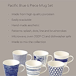 Royal Doulton Pacific Mixed Patterns Mugs Set of 6