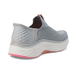 Skechers Women's Max Cushioning Arch Fit Fluidity Hands Free Slip-Ins Sneaker, Gray/Pink, 8.5