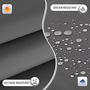 Outdoor Patio Chair Cushions,22 x 22 x 3 Inch Waterproof Outdoor Seat Cushions for Patio Furniture,Yard and Garden,Wicker Chair Cushions Set of 2, Anti Stain & Detachable and Adjustable Straps,Grey