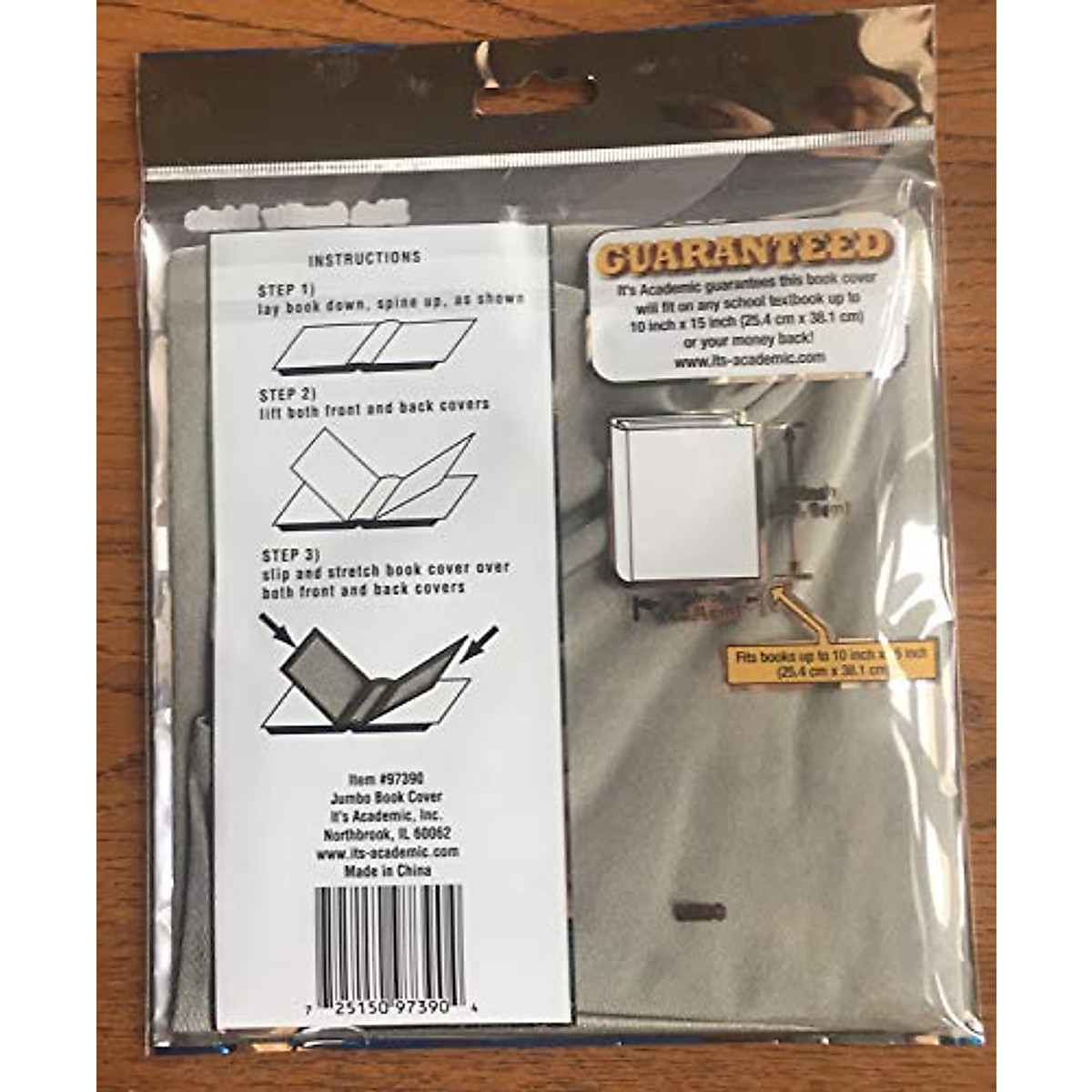 Jumbo Book Cover XXL ~Super Stretchy Premium Edition fits Books 10 x 15 (Gray)