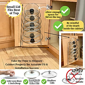 Evelots Lid Organizer Pots and Pans/Pot Lid Organizer/Pan Cover Organizer/6-Lid Holder for Pots/Lid Holder for Cabinet/Wall