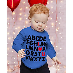 Valentines Day Shirt for Boys Girls Alphabet ABC Toddler Kids T-Shirts Sweatshirt 3T Blue