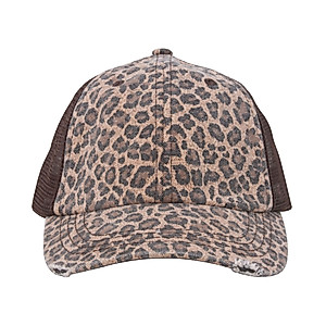 Women's Print Mesh Canvas Trucker Baseball Cap Hat