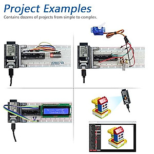 Freenove Super Starter Kit for ESP32-WROVER (Included) (Compatible with Arduino IDE), Onboard Camera Wireless, Python C, 536-Page Detailed Tutorial, 173 Items, 82 Projects