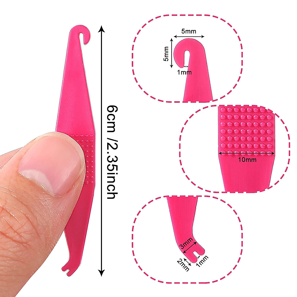 Nuanchu 50 Pcs Braces Rubber Band Tool Dental Elastic Rubber Bands Placers Disposable Orthodontic Elastic Placer Multicolor