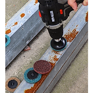 LUCKUT Quick Change Discs 2 Inch Roll Lock- 46pcs, 1/4'' Holder Surface Discs for Die Grinder Surface Strip Rust Paint Removal (46)