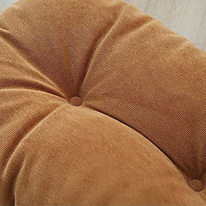 Corduroy Saddle Stool Cushions Bar Stool Cushion Soft Non-Slip Rectangular Cushions with Machine Washable Laces(Blue,2)