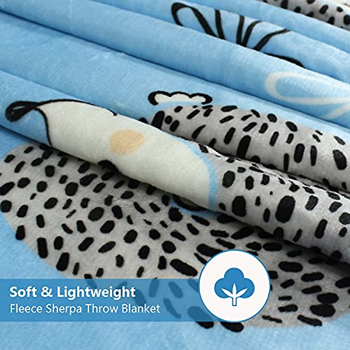 Manerly Sherpa Throw Blankets for Sofa Bed Couch, Magic Fairy Tale Forest wiht Mushrooms and Lanterns Printed Blanket, Soft Cozy Plush Fleece Blankets for Kids Adults Gift, 50"x60"