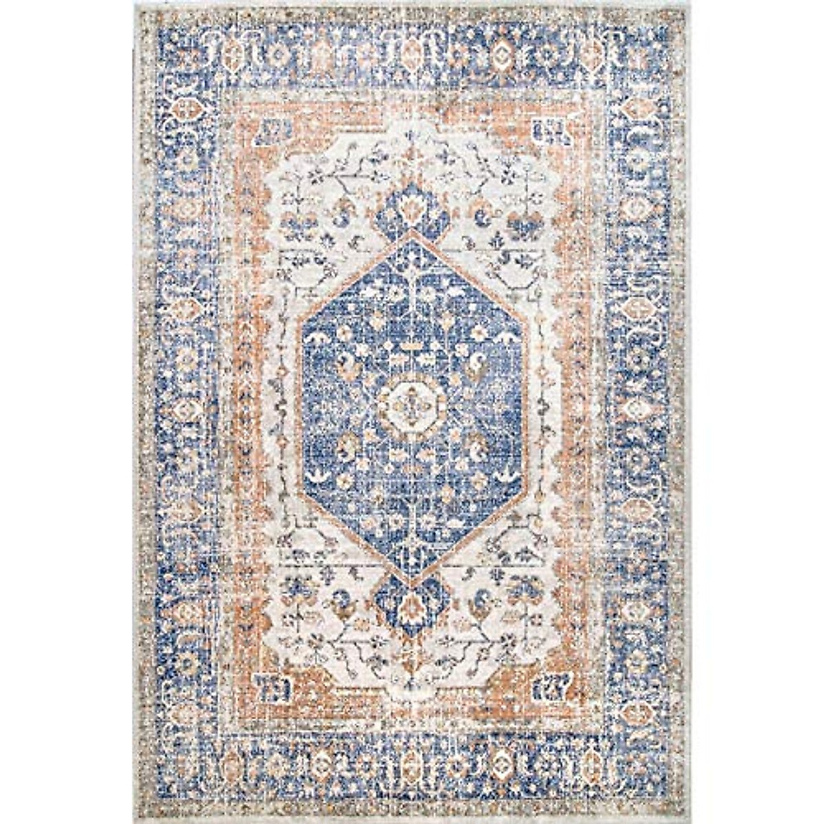 nuLOOM Vintage Jacquie Floral Area Rug, 8' x 11', Blue