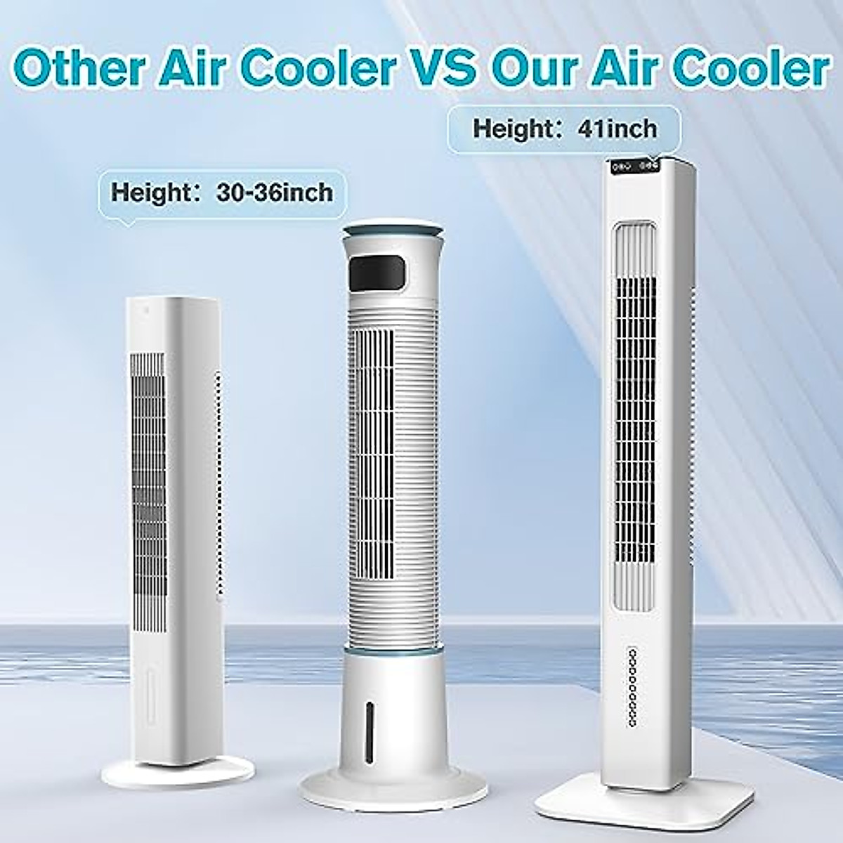 41'' Portable Air Conditioners, 3-1 Evaporative Air Cooler w/Remote, 15H Timer, 90° Swing, Portable AC with 1700ML Water Tank, 8 Ice Boxes, 3 Modes 3 Speeds Cooling Tower Fan For Room Home Office